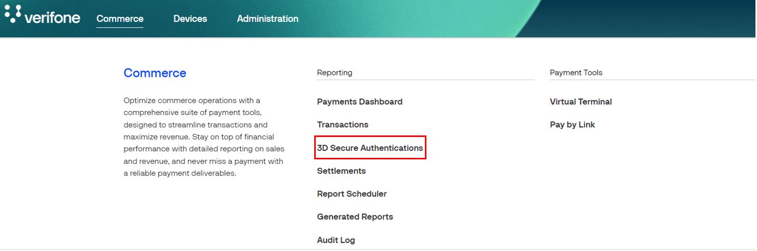 3D Secure Authentications | Verifone Central | Verifone Developer Portal