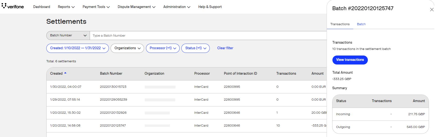 Settlements Reports | Verifone Central | Verifone Developer Portal