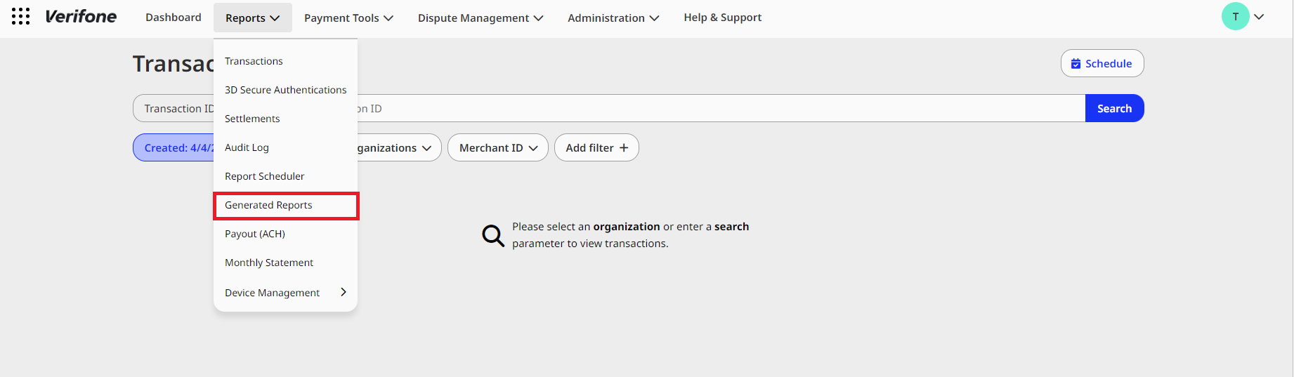 Generated Reports | Verifone Central | Verifone Developer Portal