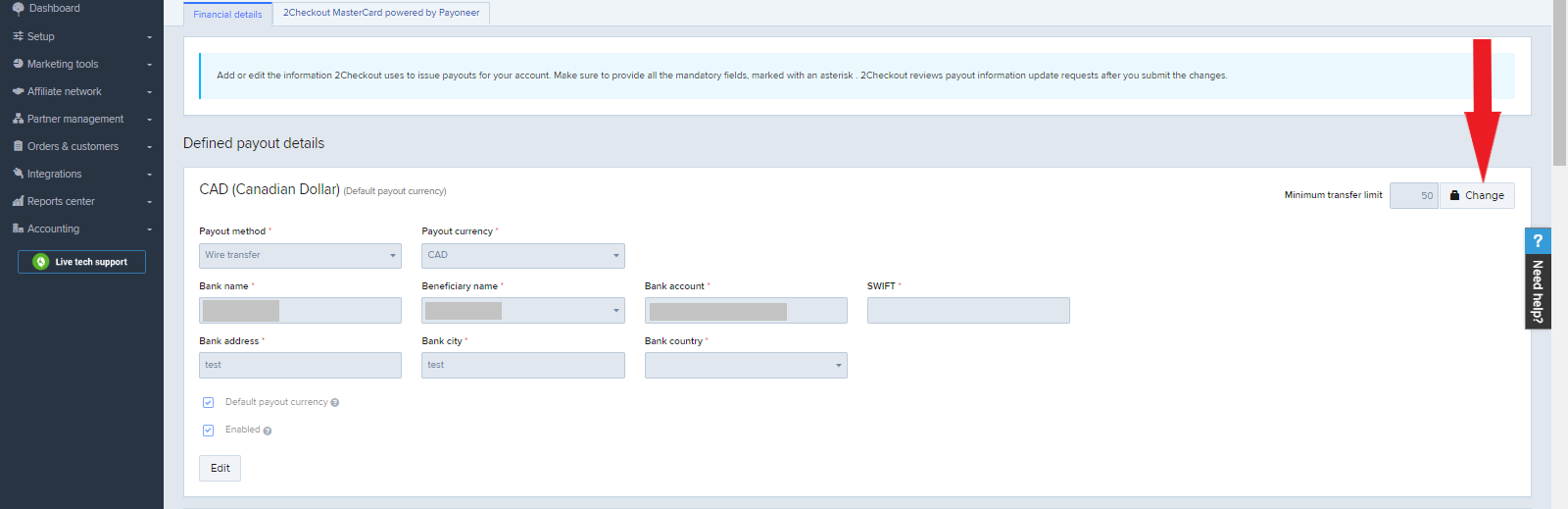 Payouts | Onboarding | 2Checkout