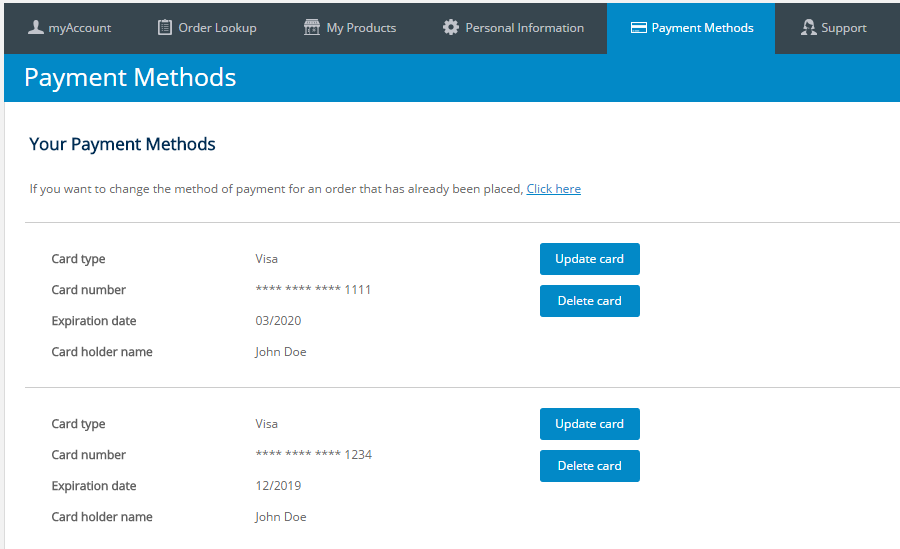 Payment methods management in 2Checkout myAccount | Documentation ...